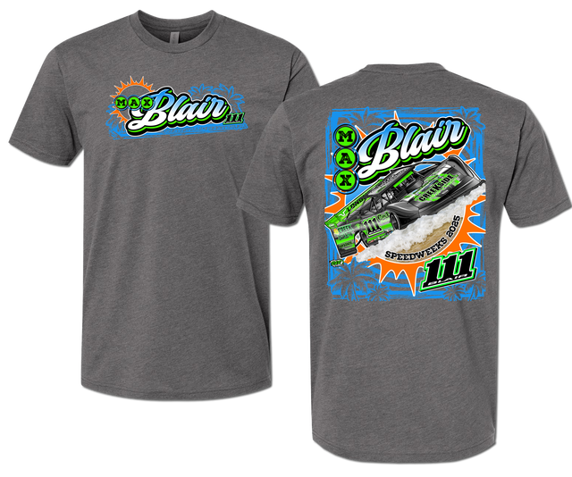 max blair 2025 speedweeks t shirt heather heavy metal