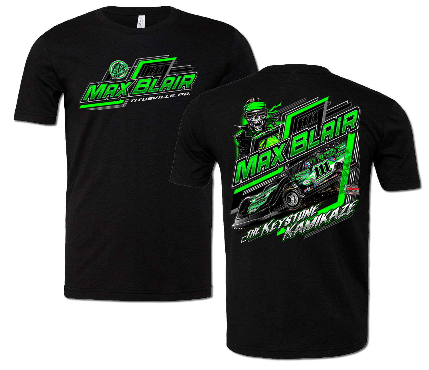 Max Blair Keystone Kamikaze T-Shirt (Black Heather) | Team Blair Racing